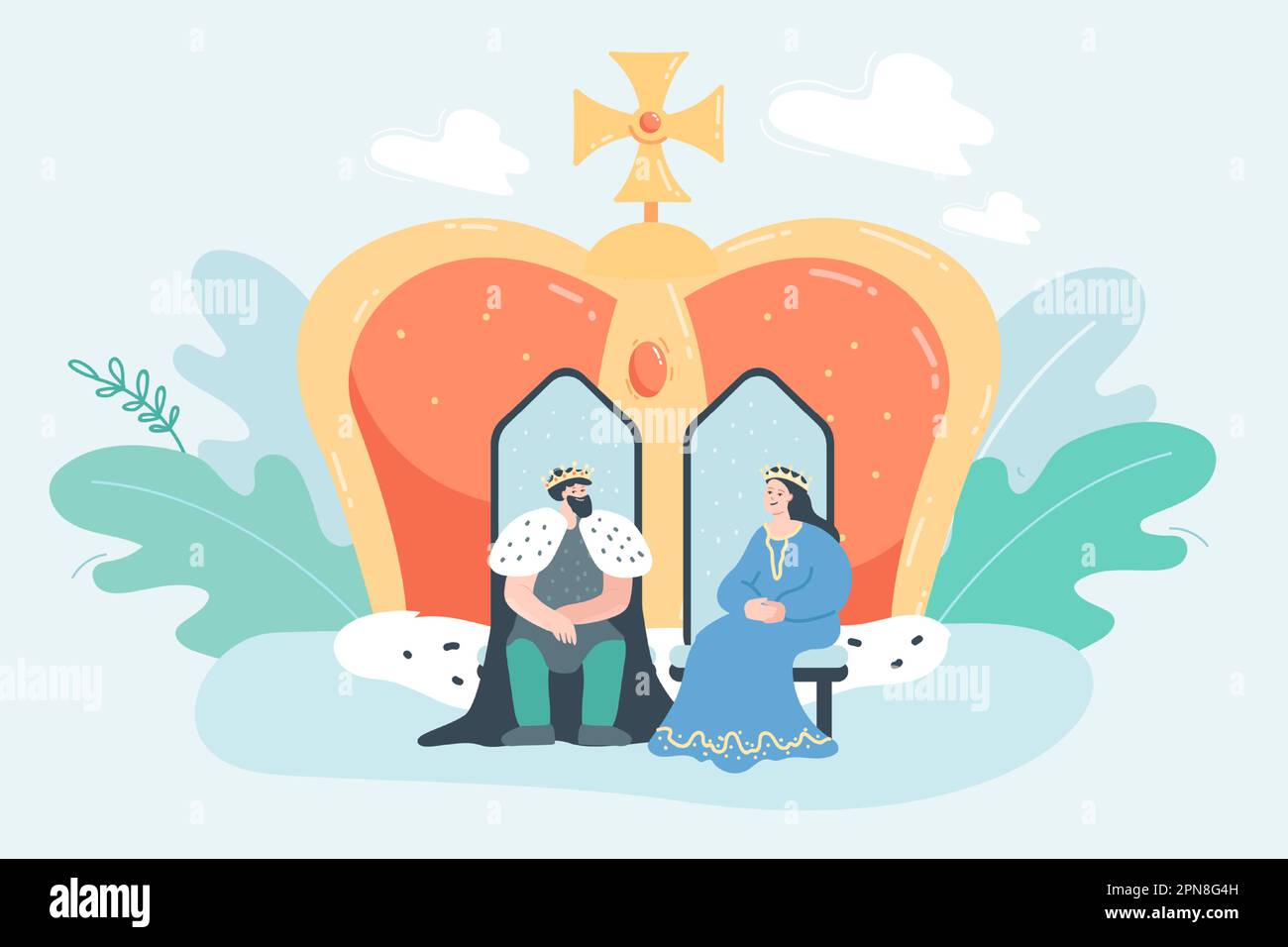Vector illustration cartoon royal family hi-res stock photography and ...