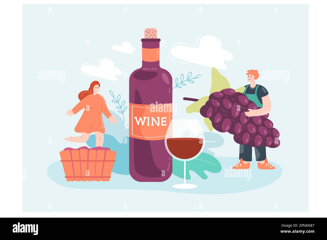 Organic red wine production by tiny winemakers Stock Vector Image & Art ...