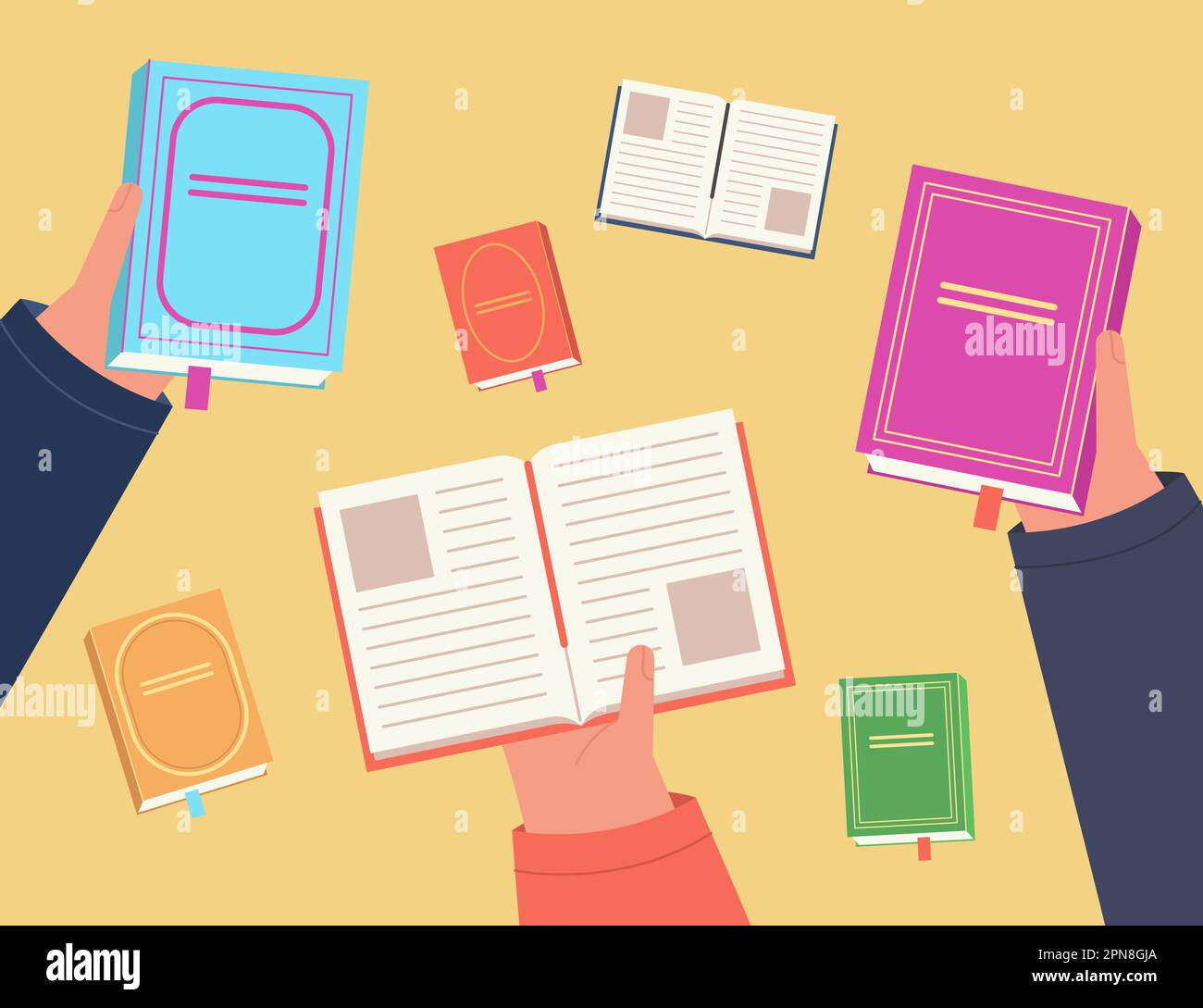 Students read paper Stock Vector Images - Alamy