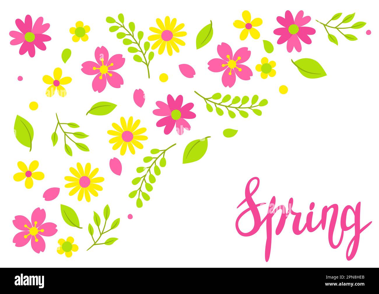Background with spring flowers. Beautiful decorative natural plants ...