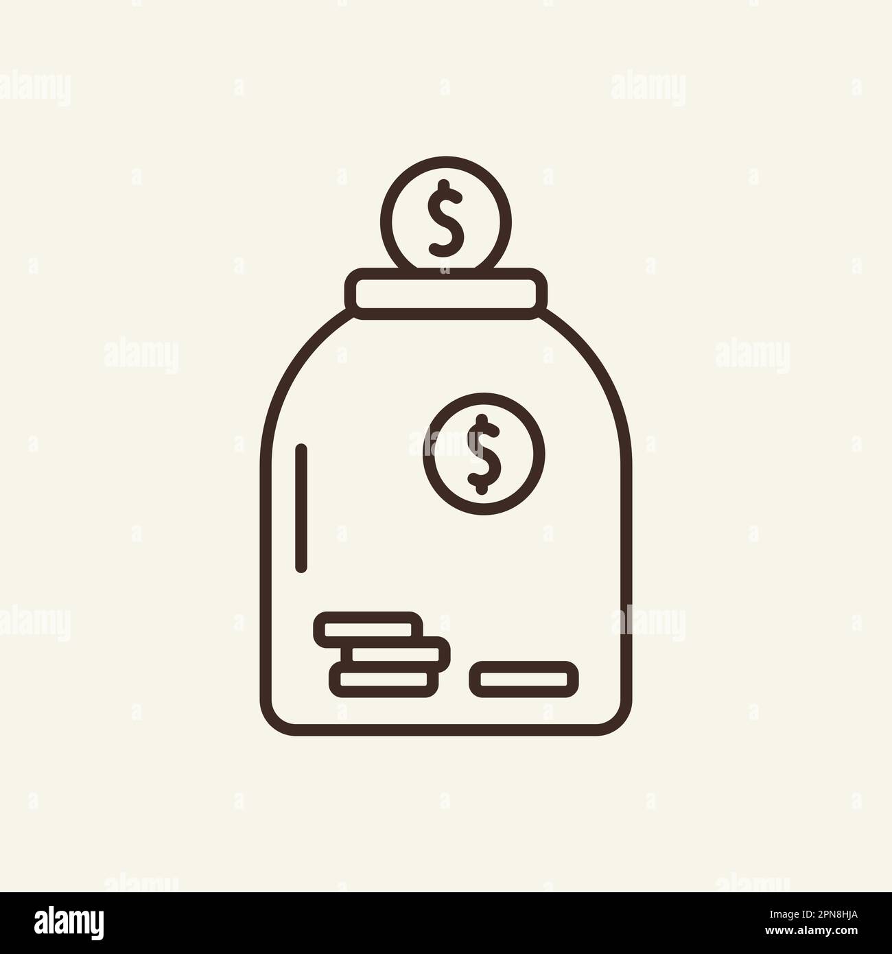 Coin jar icon outline Stock Vector Images - Alamy