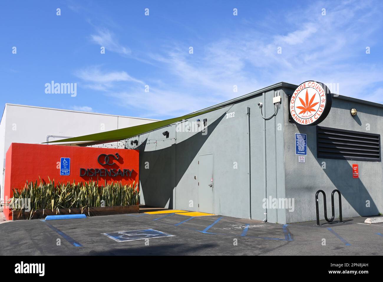 SANTA ANA, CALIFORNIA - 16 APR 2023: The OC3 Dispensary and Orange ...