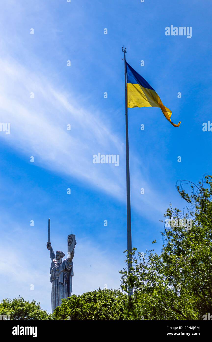 KYIV, UKRAINE - MAY 16,2021: The Motherland monument. Symbol of Kyiv ...