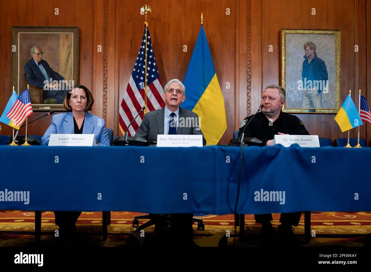 Attorney General Merrick Garland, joined by Ukrainian Prosecutor ...