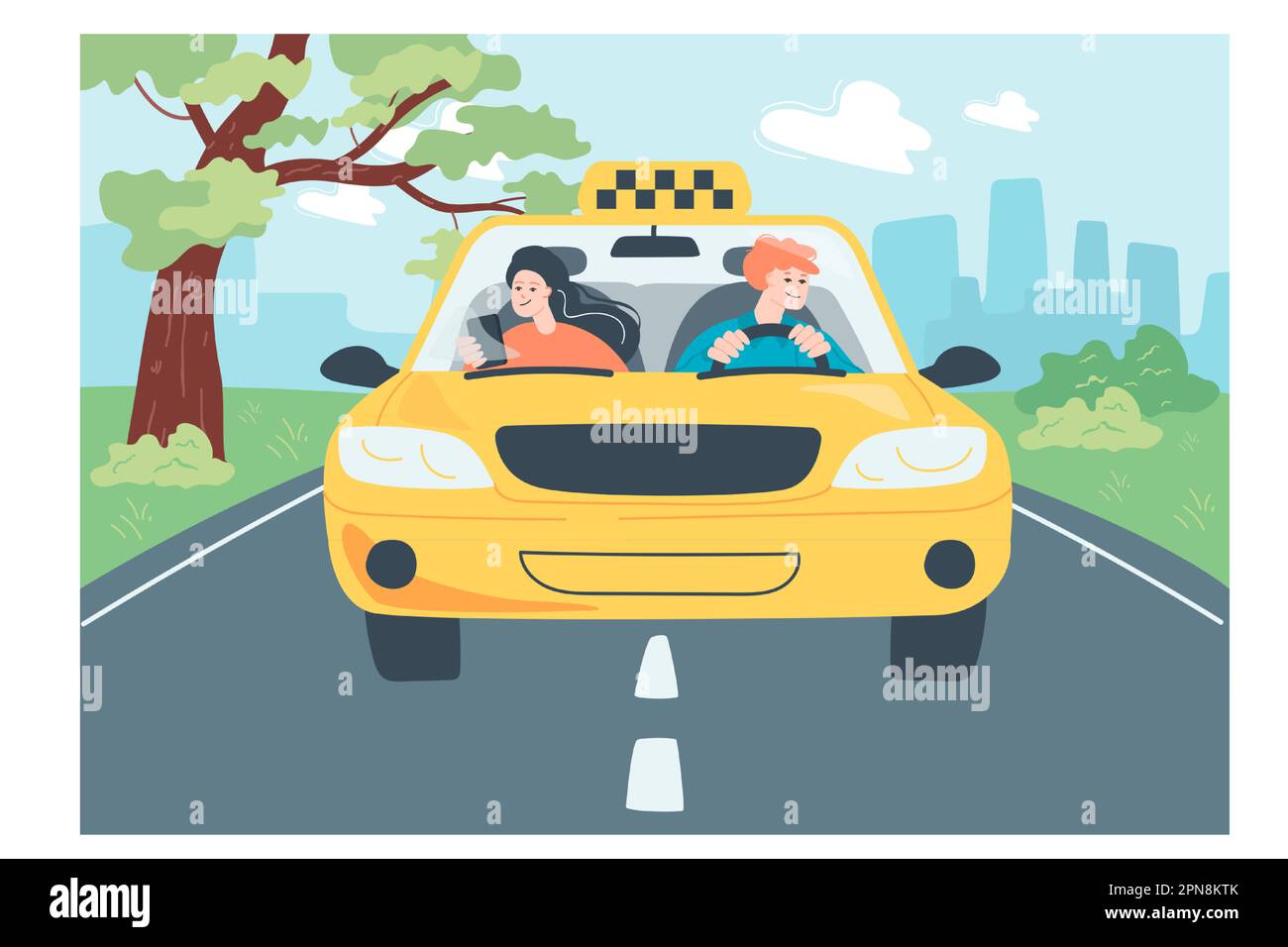 Taxi service cartoon landing hi-res stock photography and images - Alamy
