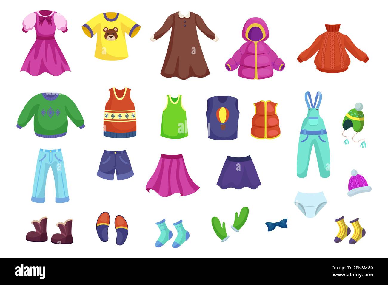 Children clothes for different seasons vector illustrations set Stock ... Children clothes for different seasons vector illustrations set Stock ...