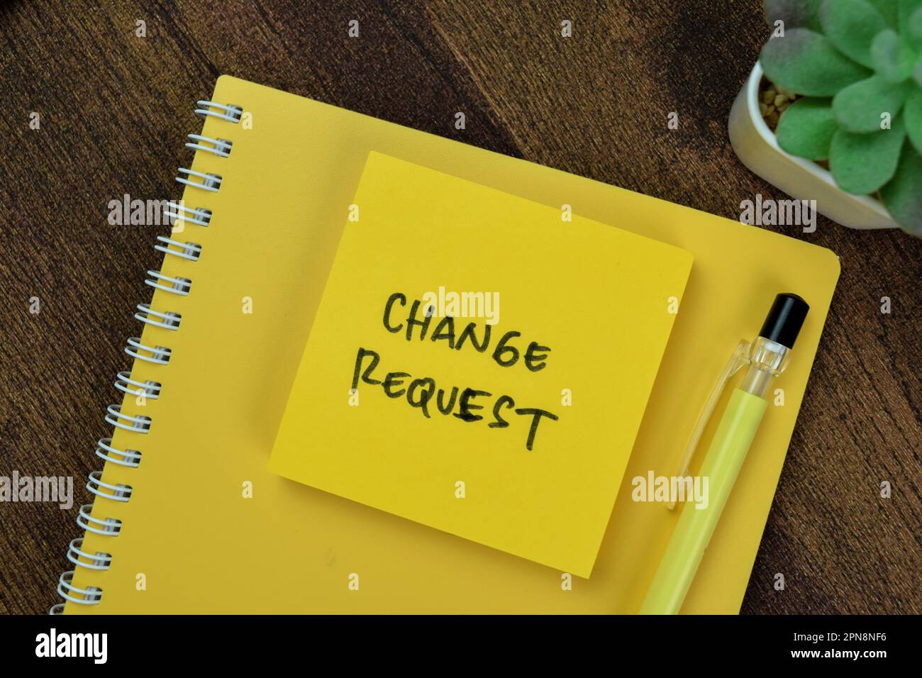 Concept of Change Request write on sticky notes isolated on Wooden ...