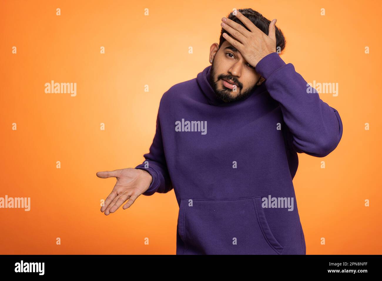 Face palm. Shame on you. Upset surprised young indian man making face ...