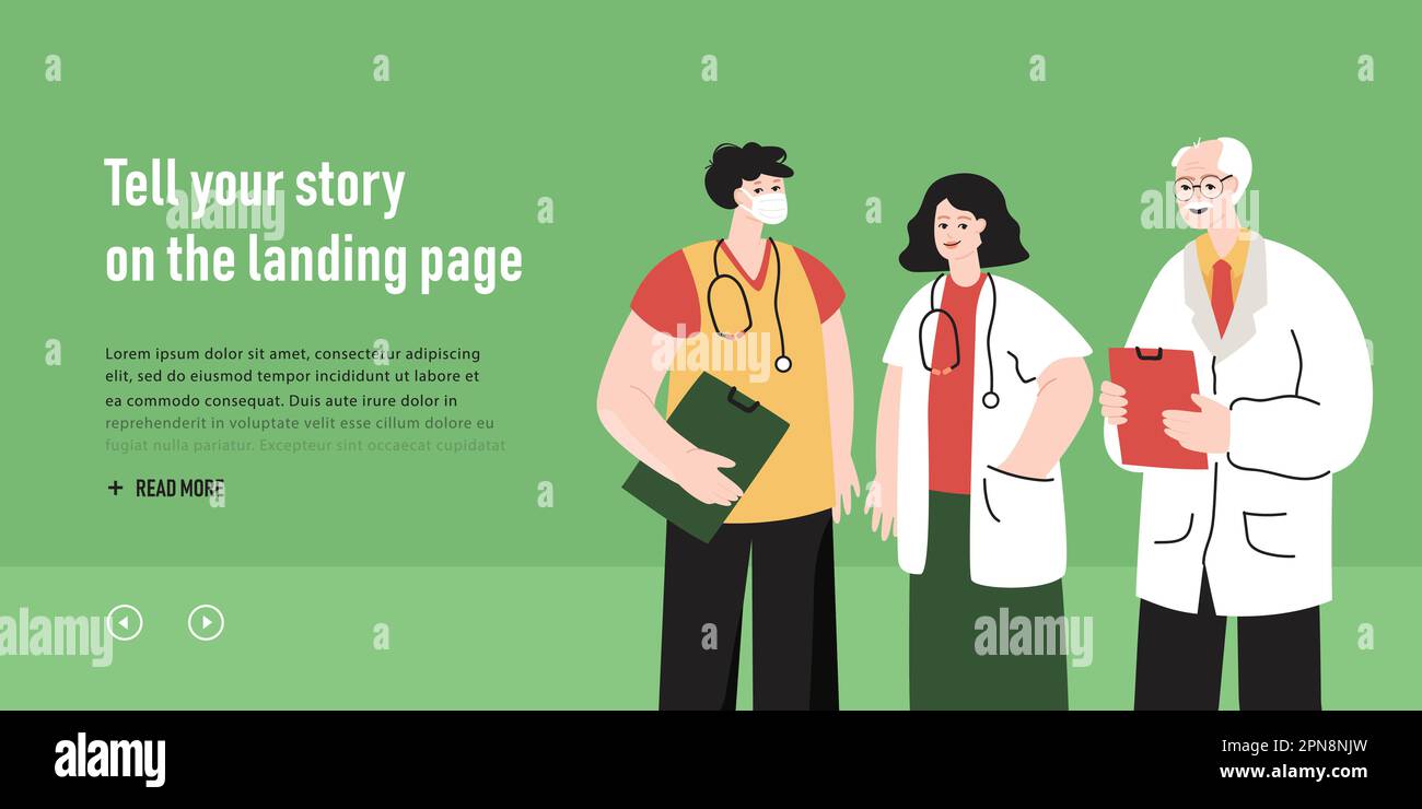 Doctor, nurse and medical staff in hospital team Stock Vector Image ...