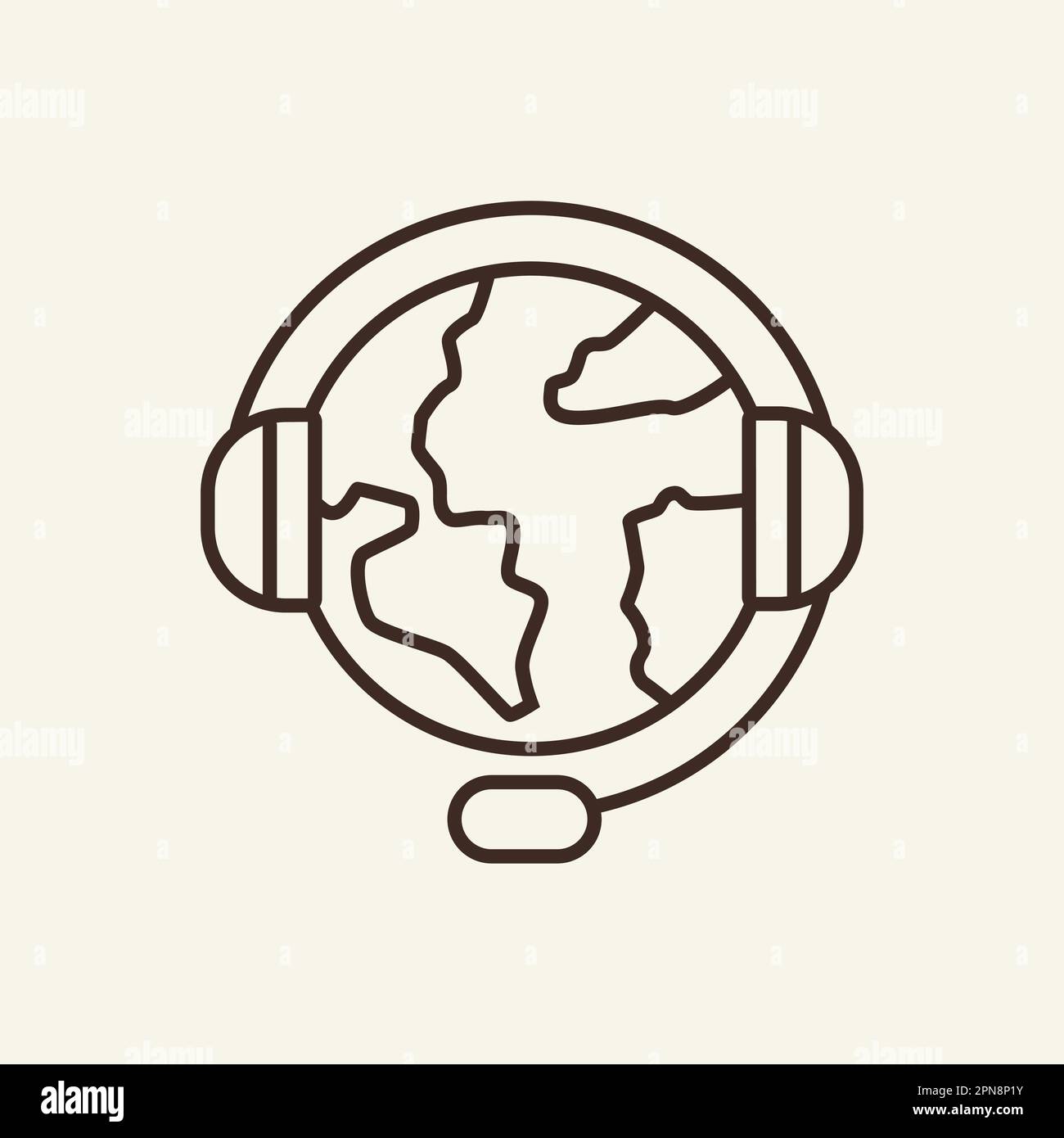 Global support line icon Stock Vector Image & Art - Alamy