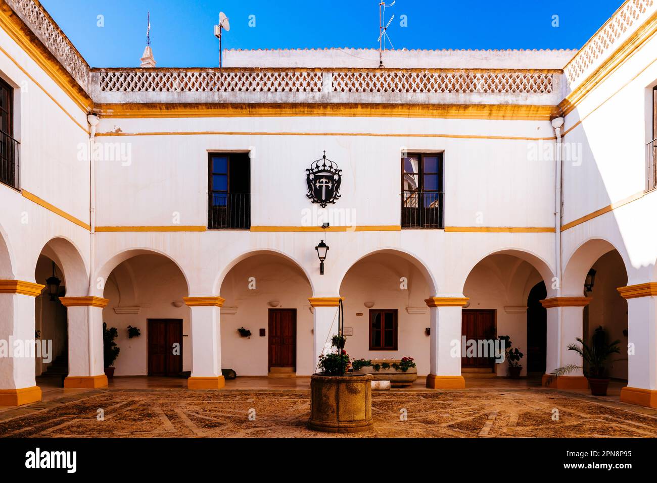 Convent of San Agustin, central courtyard, cloister on all four sides ...