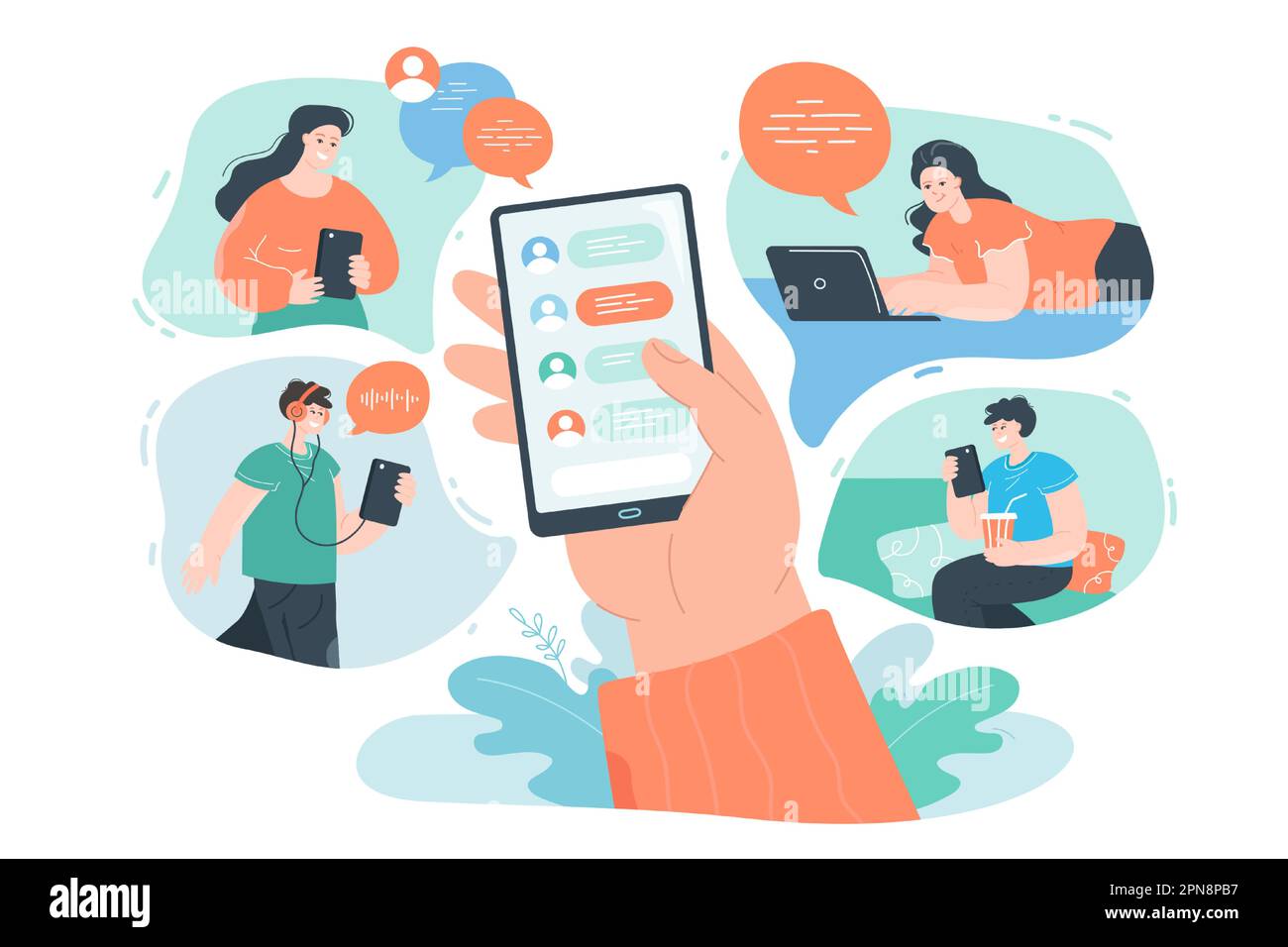 Sharing post on social Stock Vector Images - Alamy