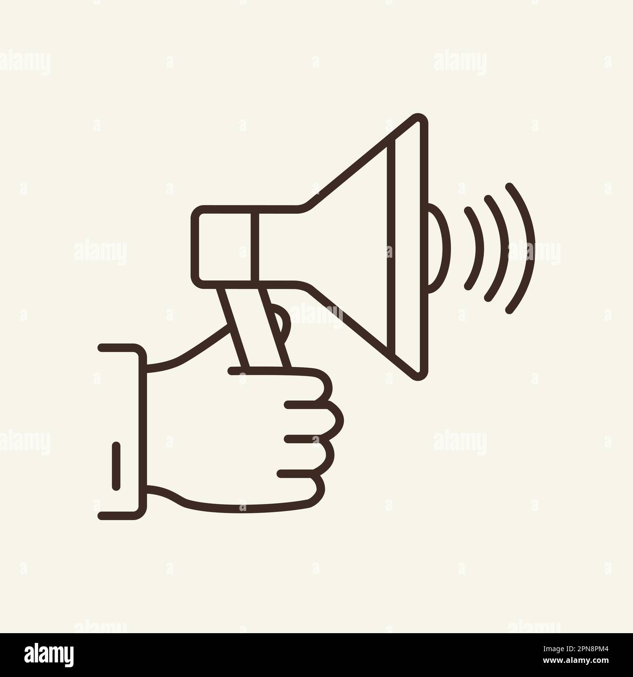 Hand holding megaphone line icon Stock Vector Image & Art - Alamy