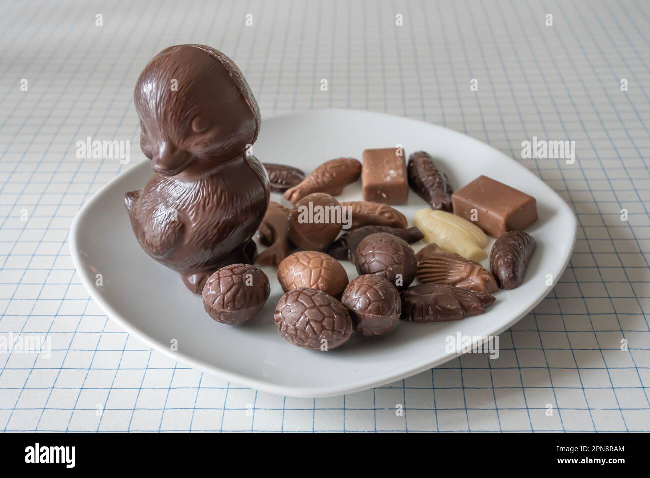 Paris, France - 04 16 2023: Homemade dessert. Different dark chocolates ...