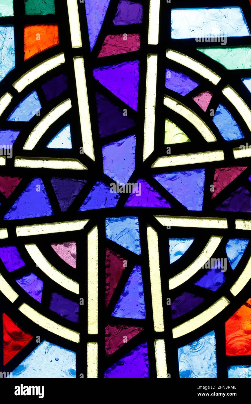 Stained glass. A christian cross. Wesleyan Holiness Church. Wesleyan ...