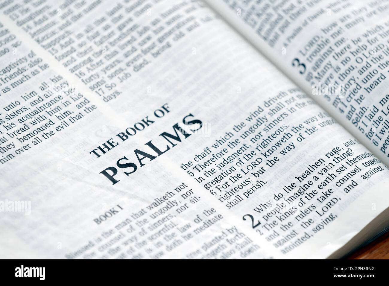 Wesleyan Methodist Church. Open Bible. The books of Psalms Stock Photo ...