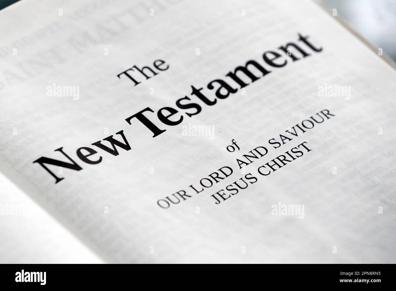 Wesleyan Methodist Church. Open Bible. The New Testament Stock Photo ...