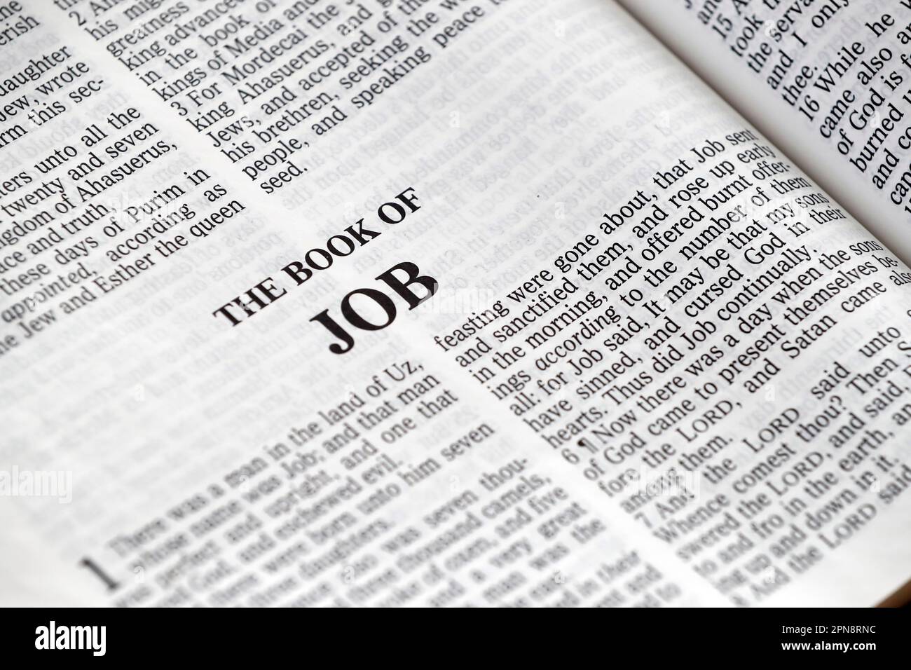 Wesleyan Methodist Church. Open Bible. The book of Job Stock Photo - Alamy