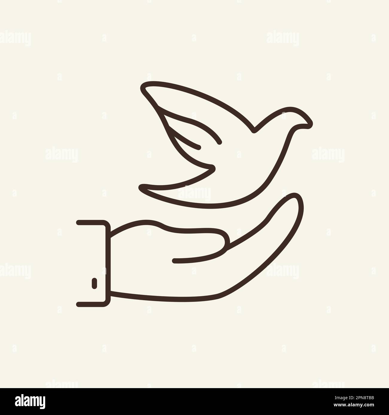 Flying dove holding Stock Vector Images - Alamy