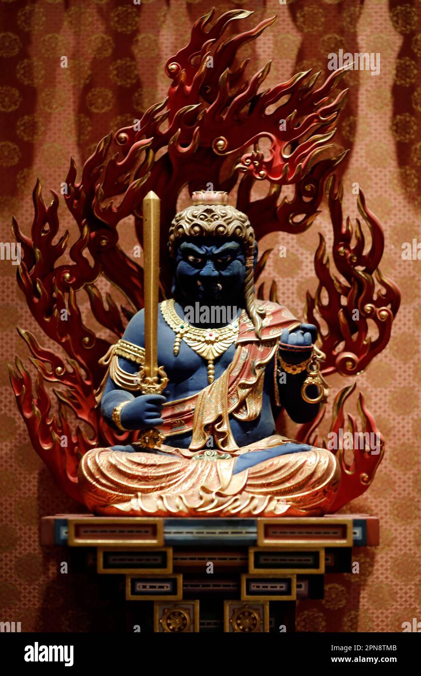 Buddha Tooth Relic Temple. Acala is one of the five Wisdom Kings. Singapore Stock Photo - Alamy