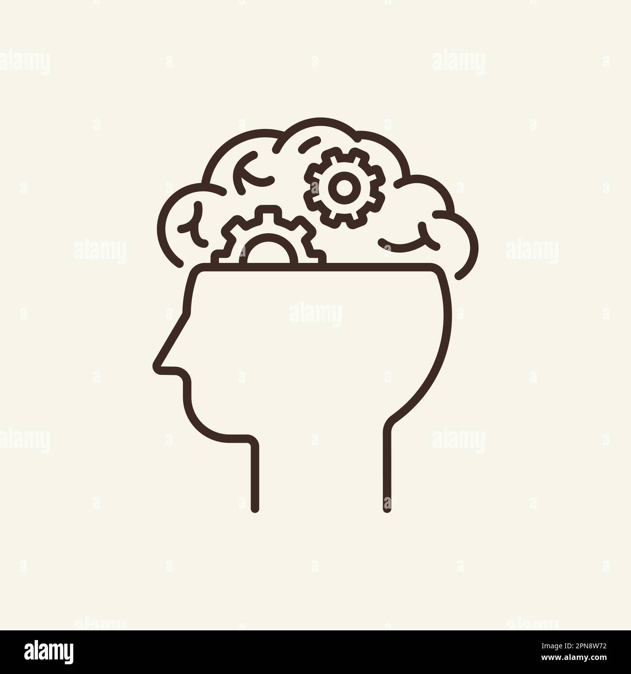 Brain work line icon Stock Vector Image & Art - Alamy