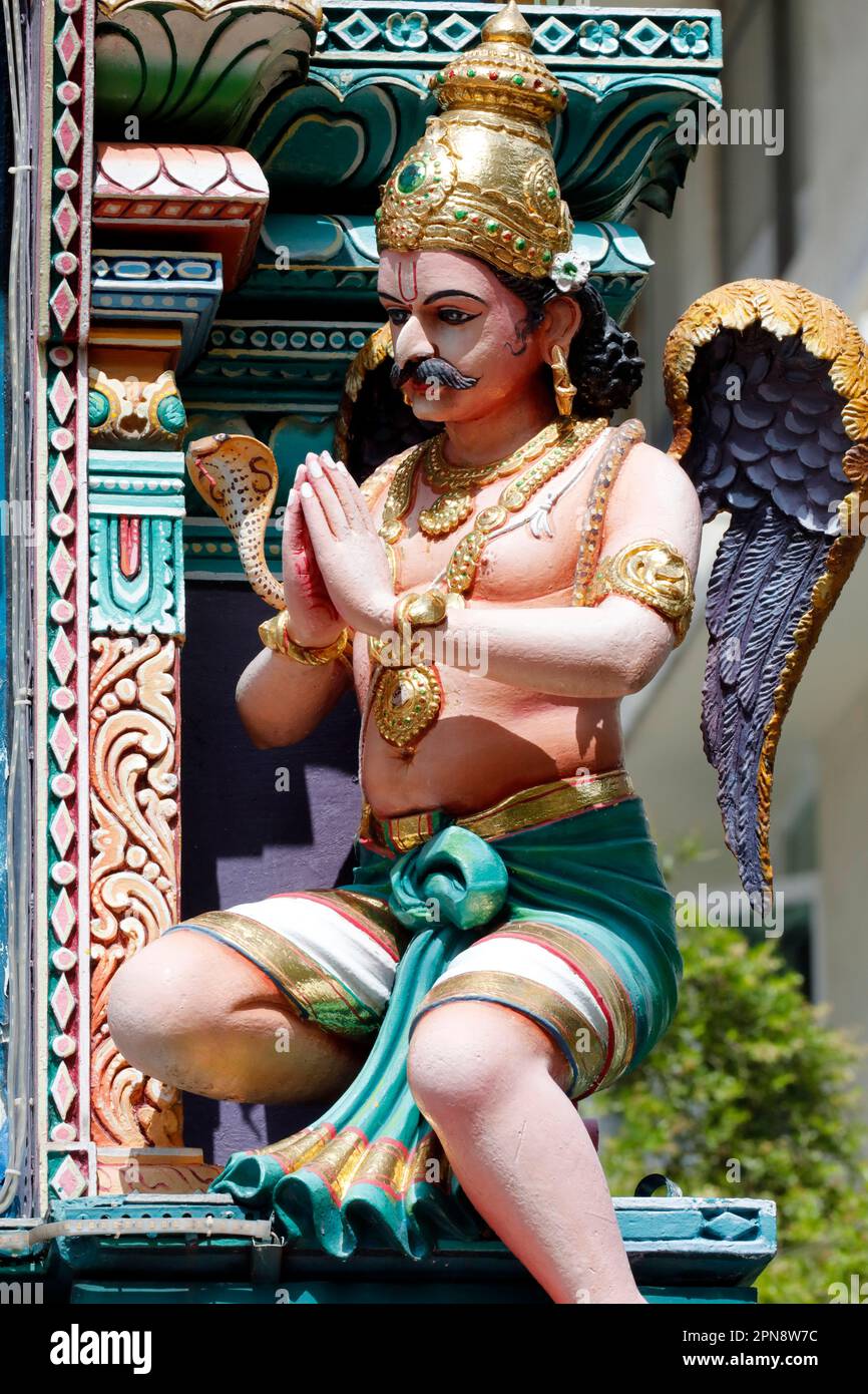 Sri Krishnan hindu temple. The Hindu God Garuda (half man, half eagle ...