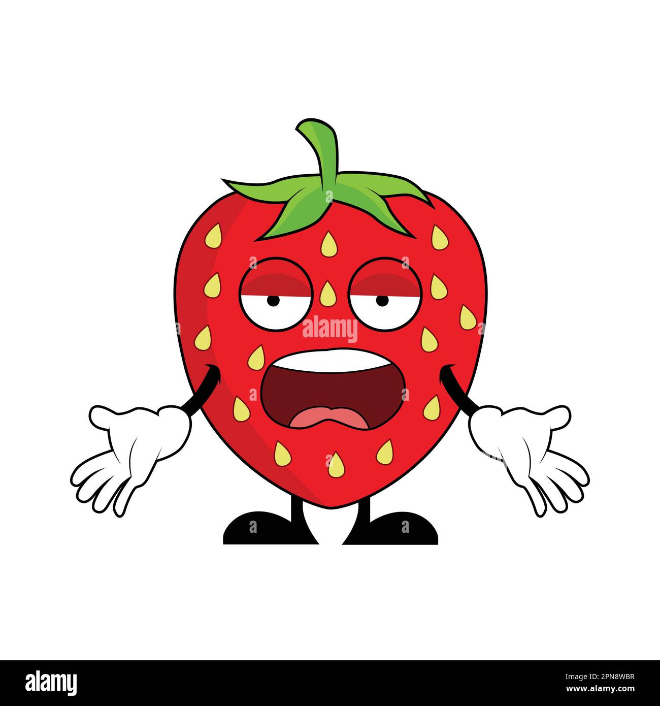Angry Strawberry Fruit Cartoon Character. Suitable for poster, banner ...