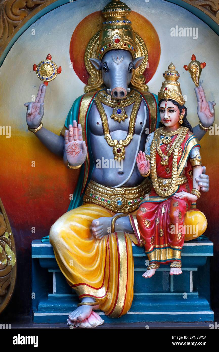 Sri Krishnan hindu temple. Varaha third of the 10 avatars of the Hindu ...