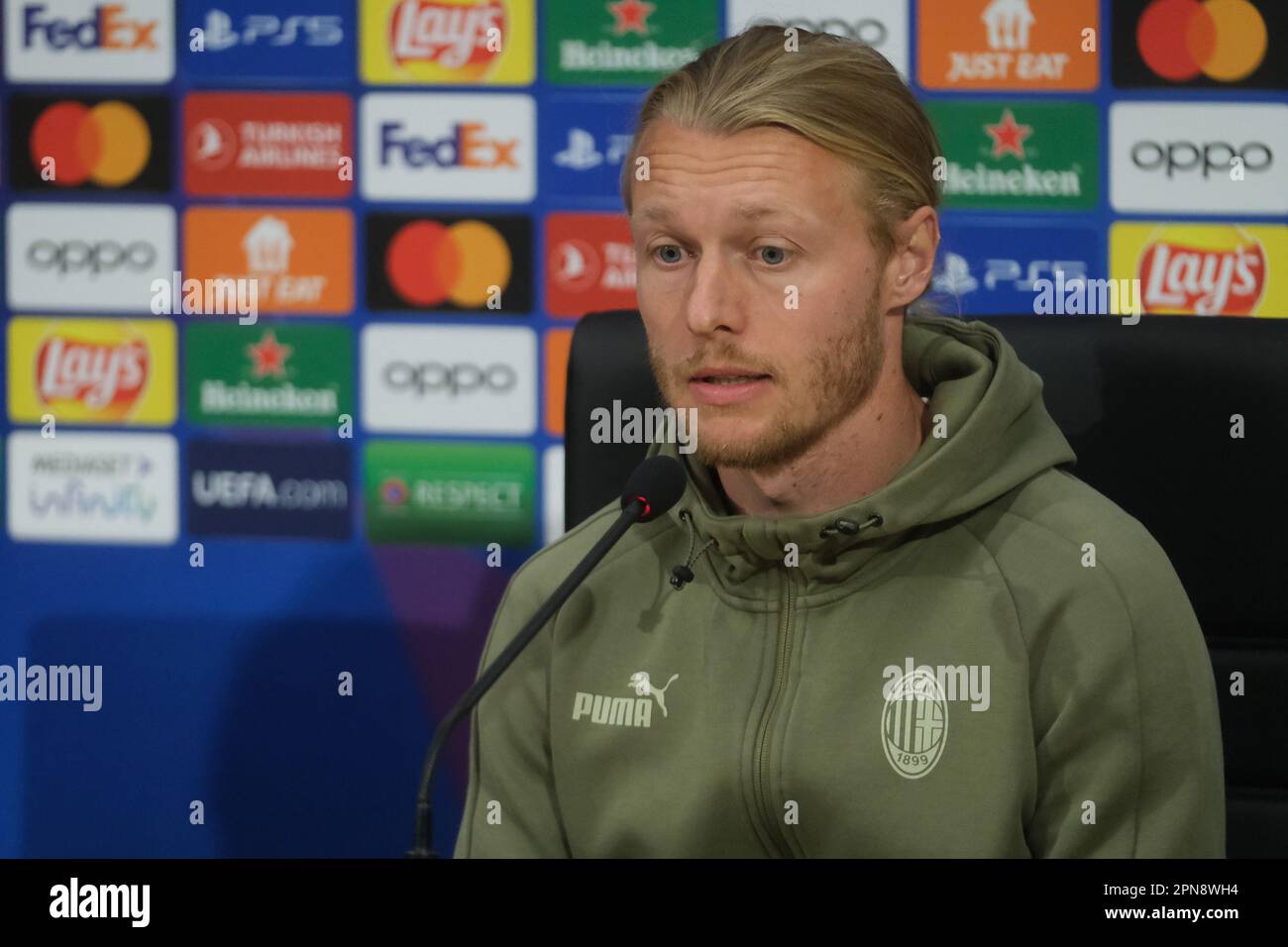 MilanÕs Danish defender Simon Kjar During press conference AC Milan ...