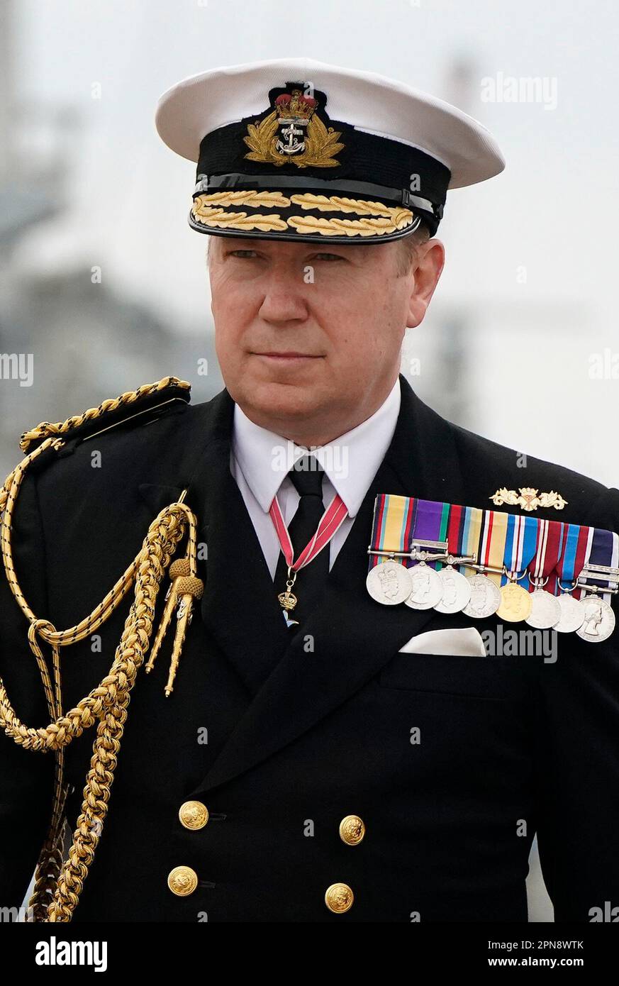 Second Sea Lord Vice Admiral Martin Connell arrives for the ...