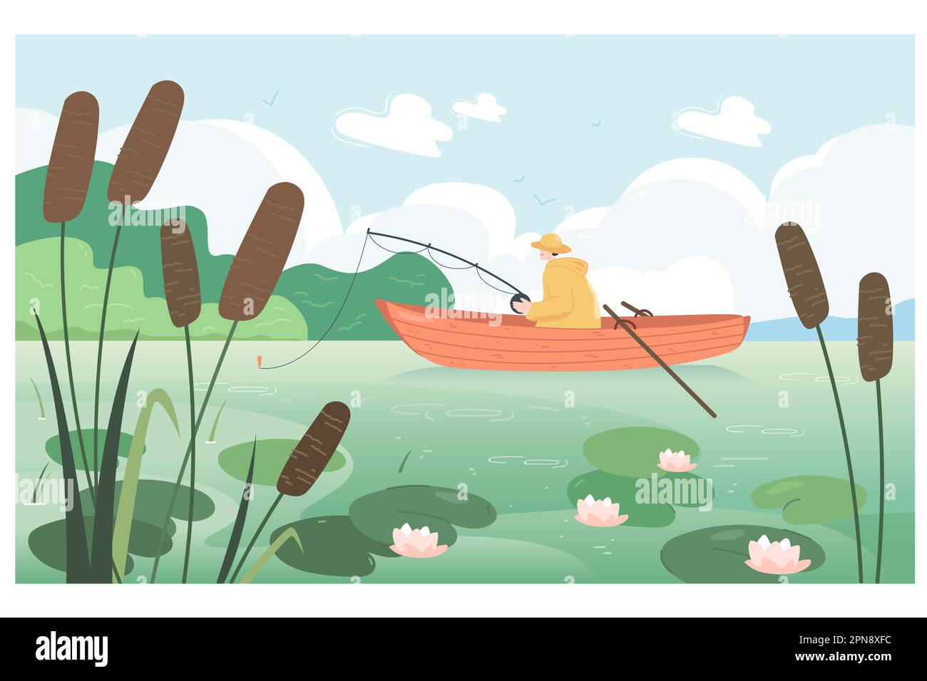 Man by fishing boat Cut Out Stock Images & Pictures - Alamy