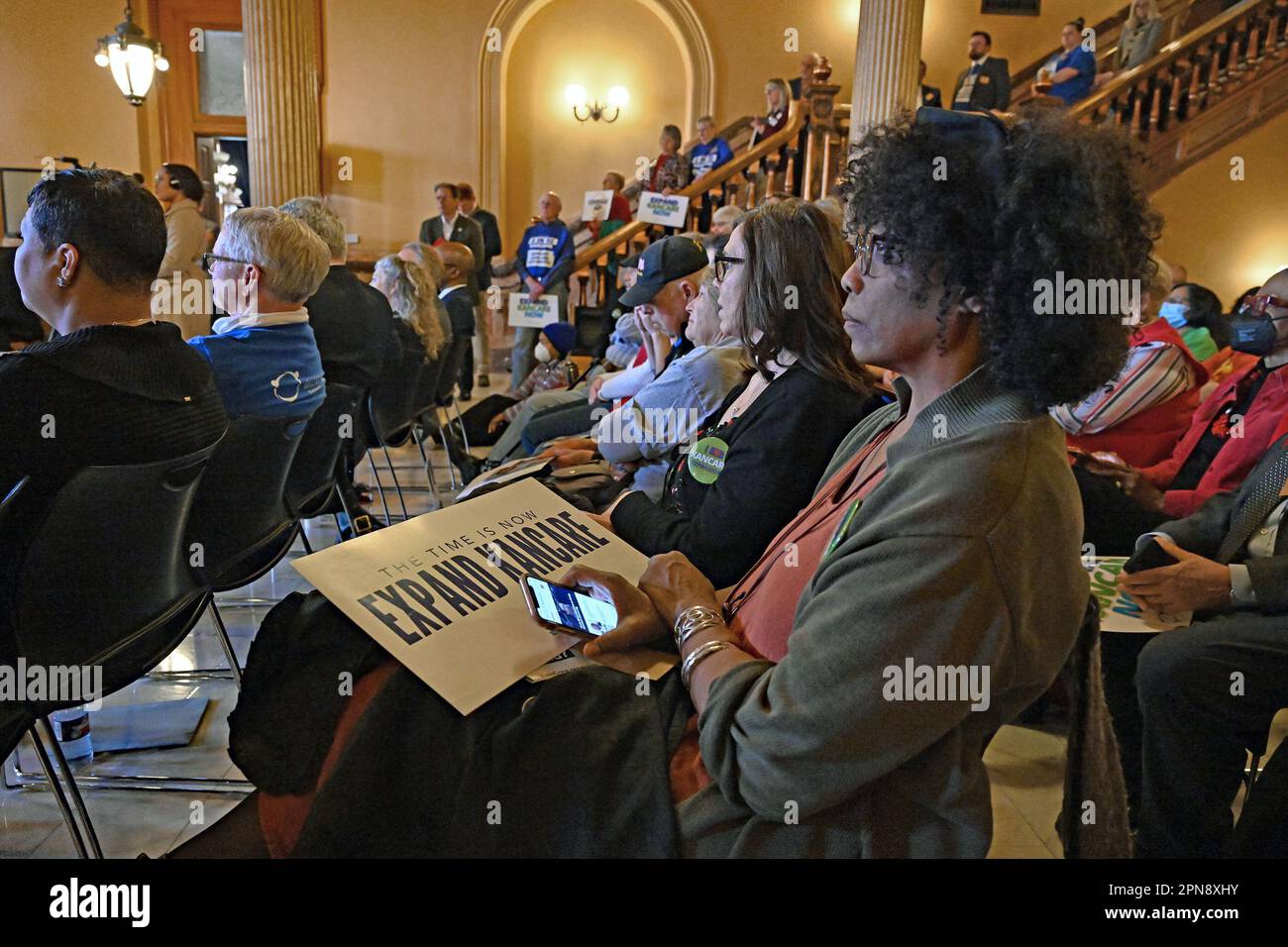 TOPEKA, KANSAS - MARCH 15, 2023 KanCare Expansion Rally supporters ...