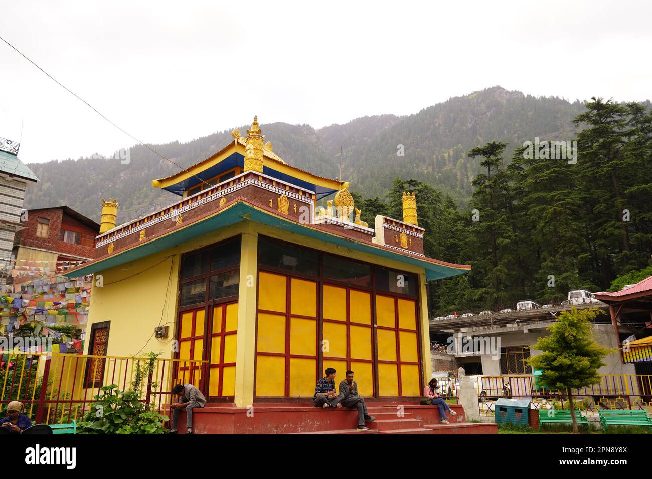 Manali Himalaya Himachal Pradesh Hadimba temple Monastery Stock Photo ...