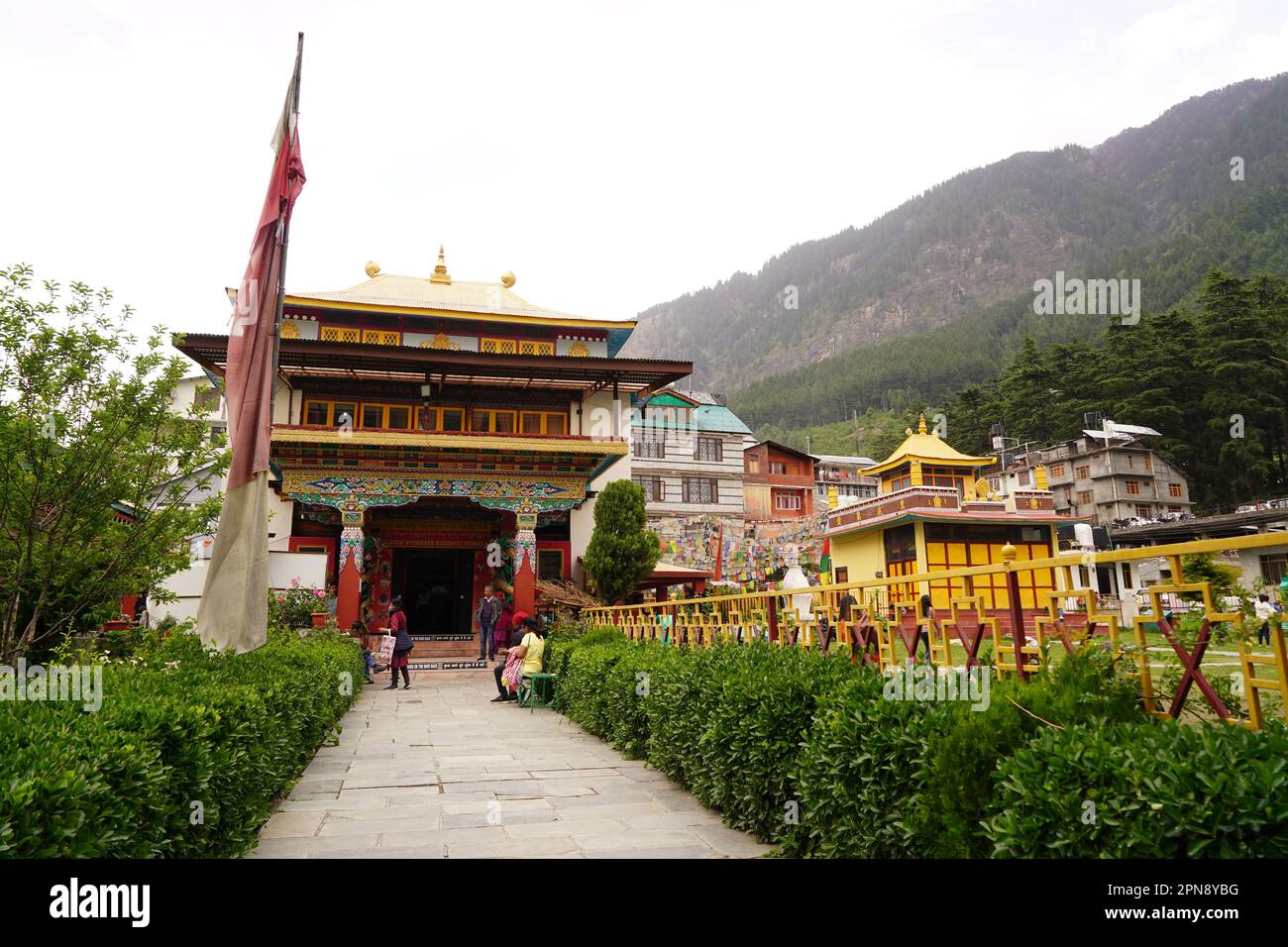 Manali Himalaya Himachal Pradesh Hadimba temple Monastery Stock Photo ...