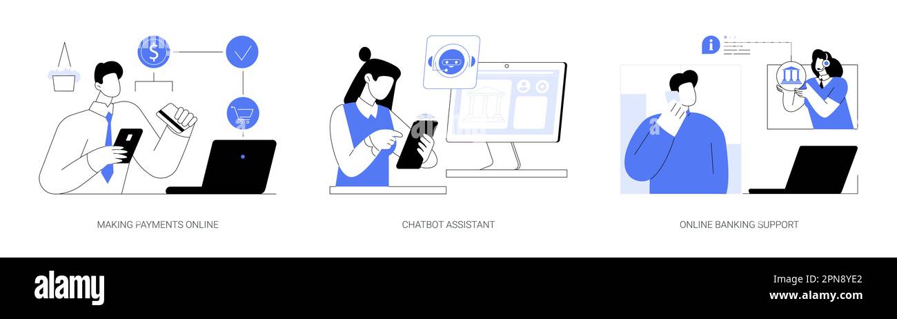 Online banking service abstract concept vector illustrations Stock ...