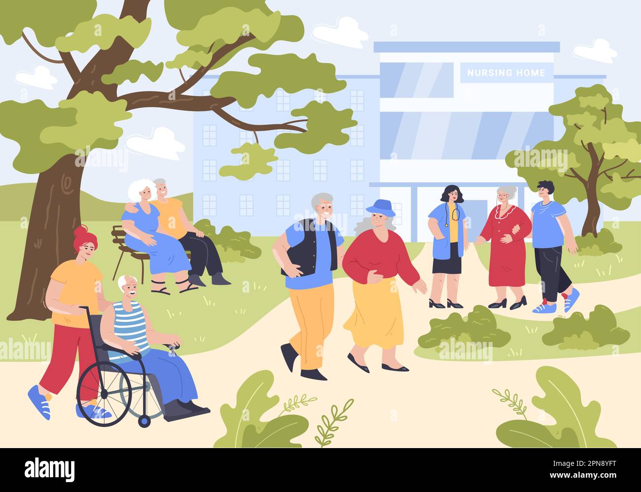 Care home carer nursing Stock Vector Images - Alamy