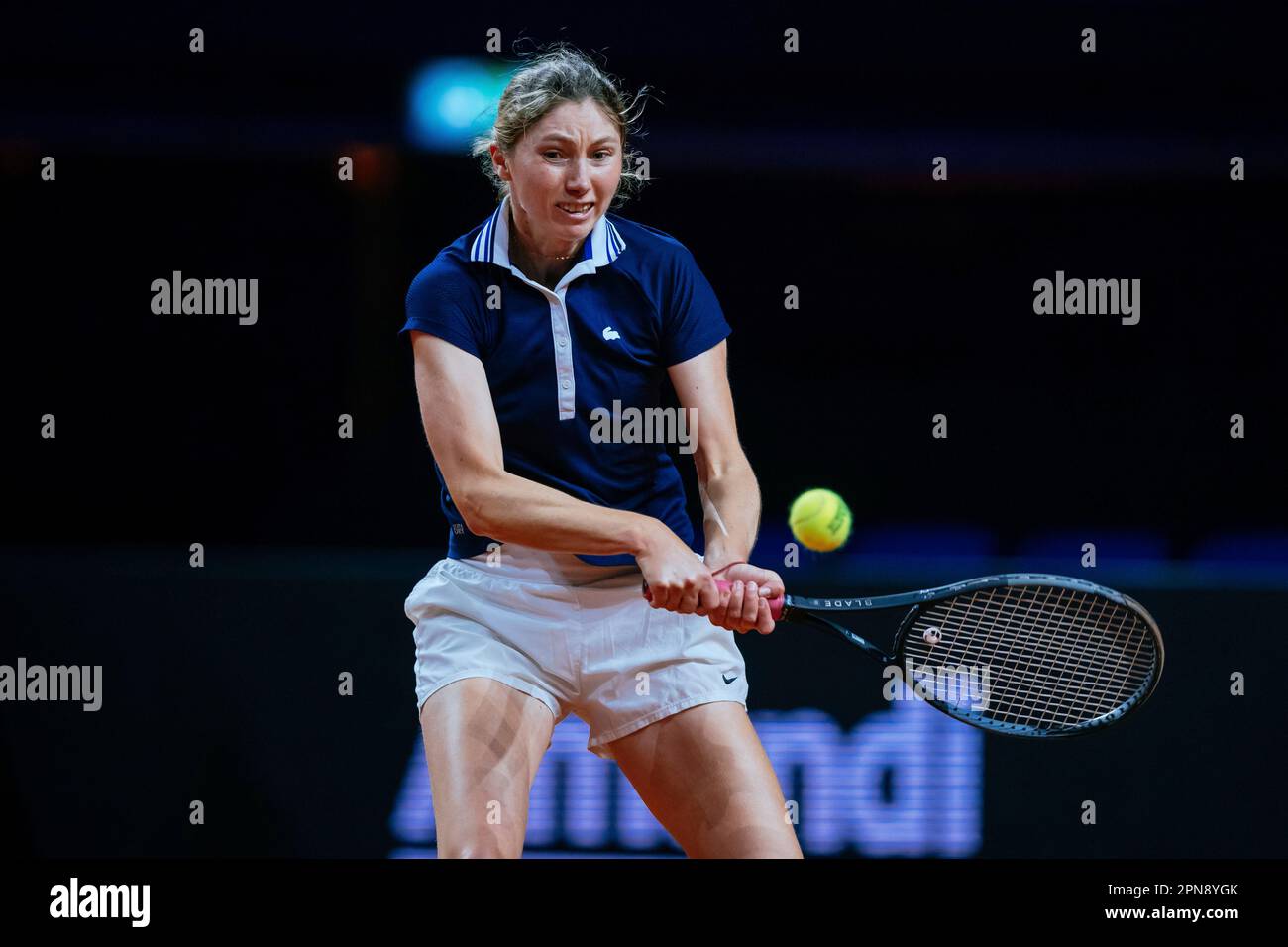 Spain's Cristina Bucsa returns the ball to Germany's Tamara Korpatsch ...