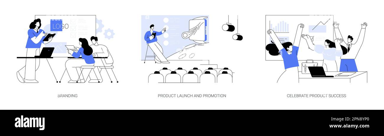 Launching product process abstract concept vector illustrations Stock ...