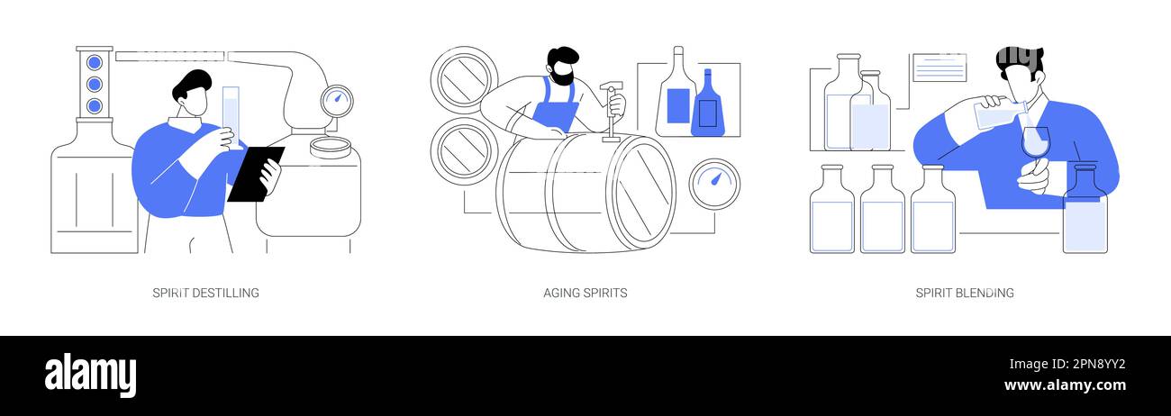 Hard liquor production abstract concept vector illustrations Stock ...