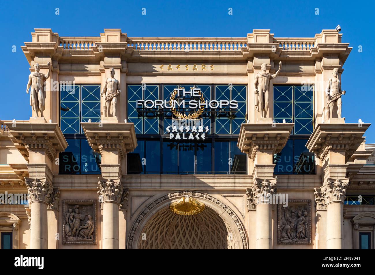 A picture of the entrance to the Forum Shops at Caesars Palace Stock ...
