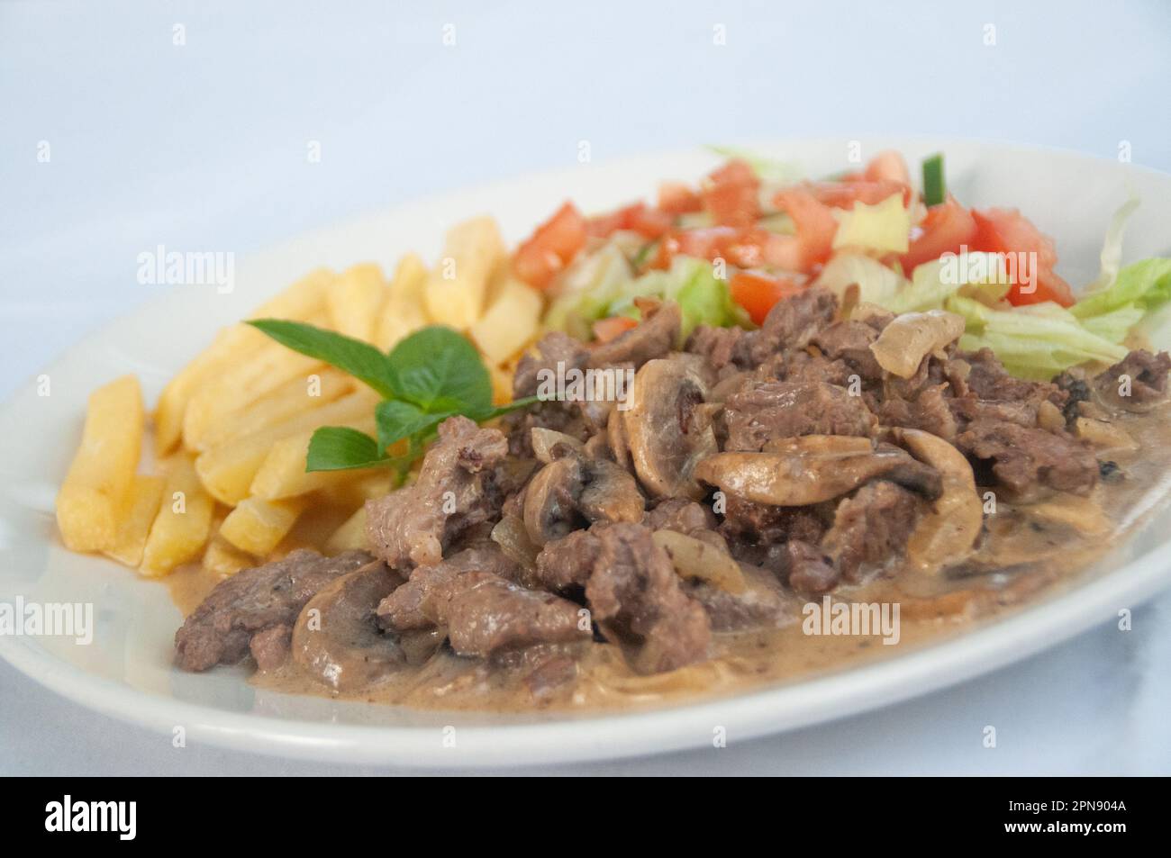 Creamy Beef and Mushroom Stroganoff Stock Photo - Alamy