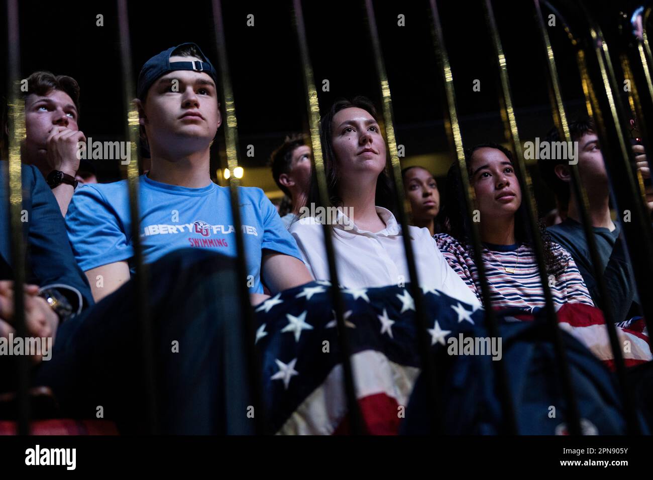UNITED STATES - APRIL 14: Students listen to an address by Florida Gov ...
