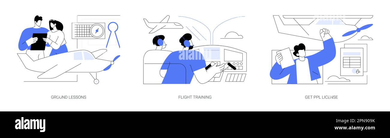 Private pilot courses abstract concept vector illustrations Stock ...