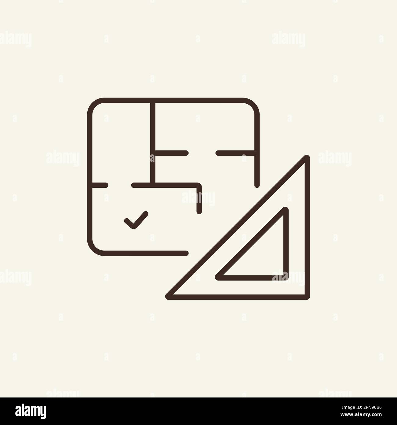 Triangle and plan line icon Stock Vector Image & Art - Alamy