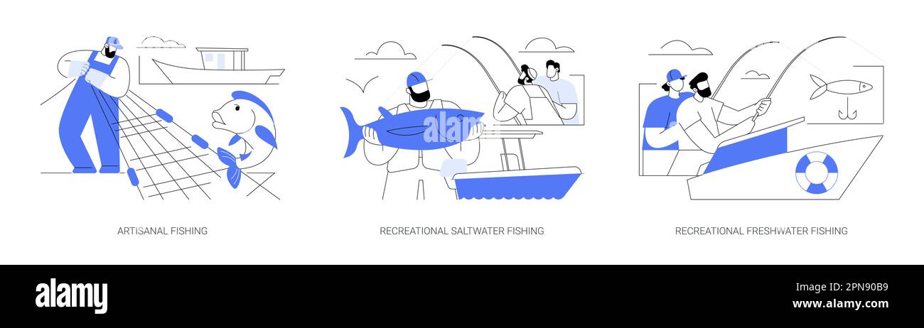 Small-scale fishing abstract concept vector illustrations Stock Vector ...