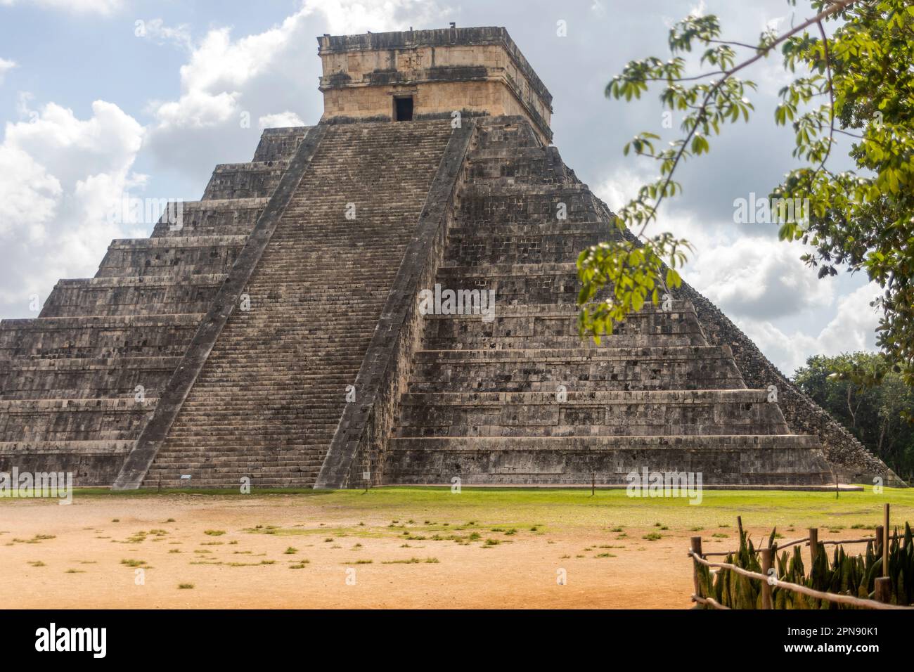 The pyramid of Chichen Itza in Mexico is the famous castle and temple ...