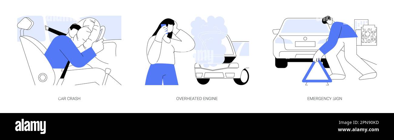 Road accident abstract concept vector illustrations Stock Vector Image ...