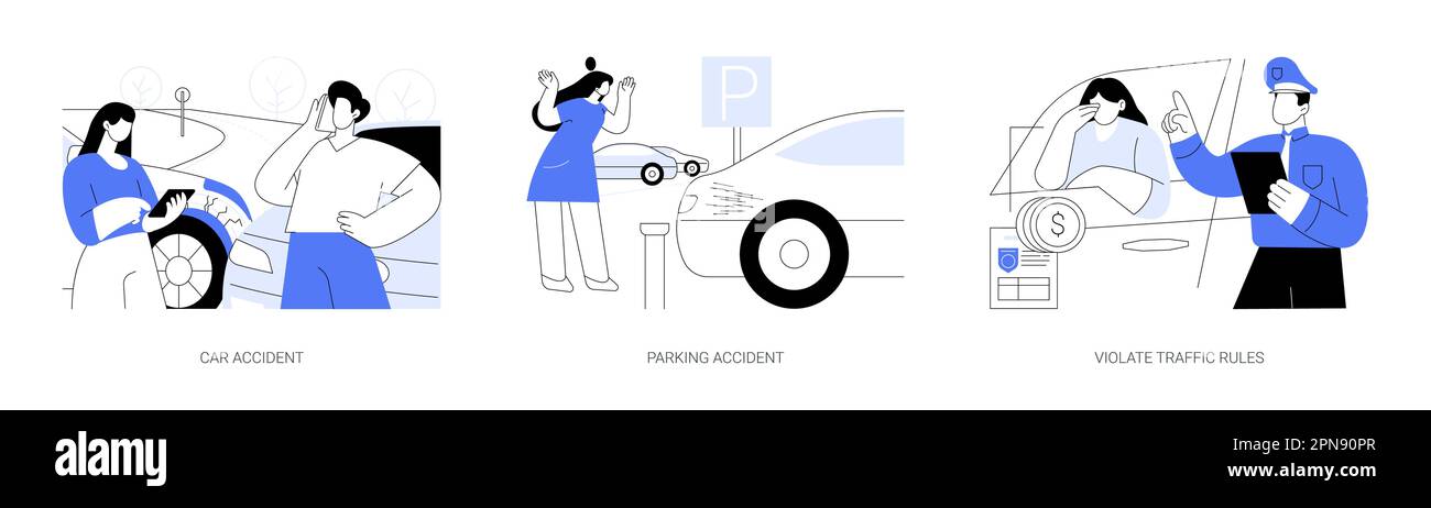 Road traffic accident abstract concept vector illustrations Stock ...