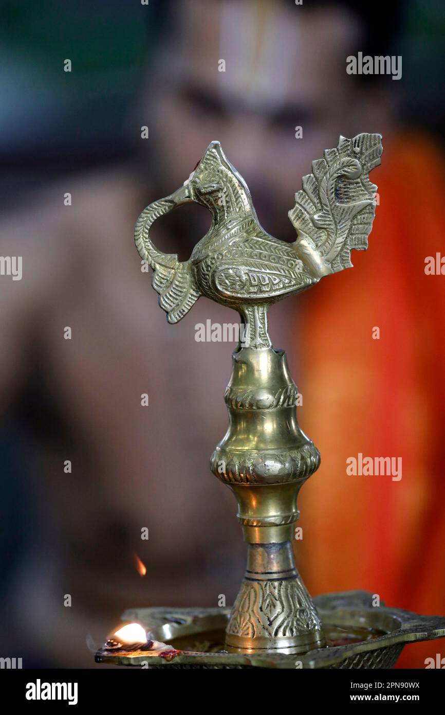 Sri Srinivasa Perumal hindu temple. Indian traditional Samai or Samayee ...