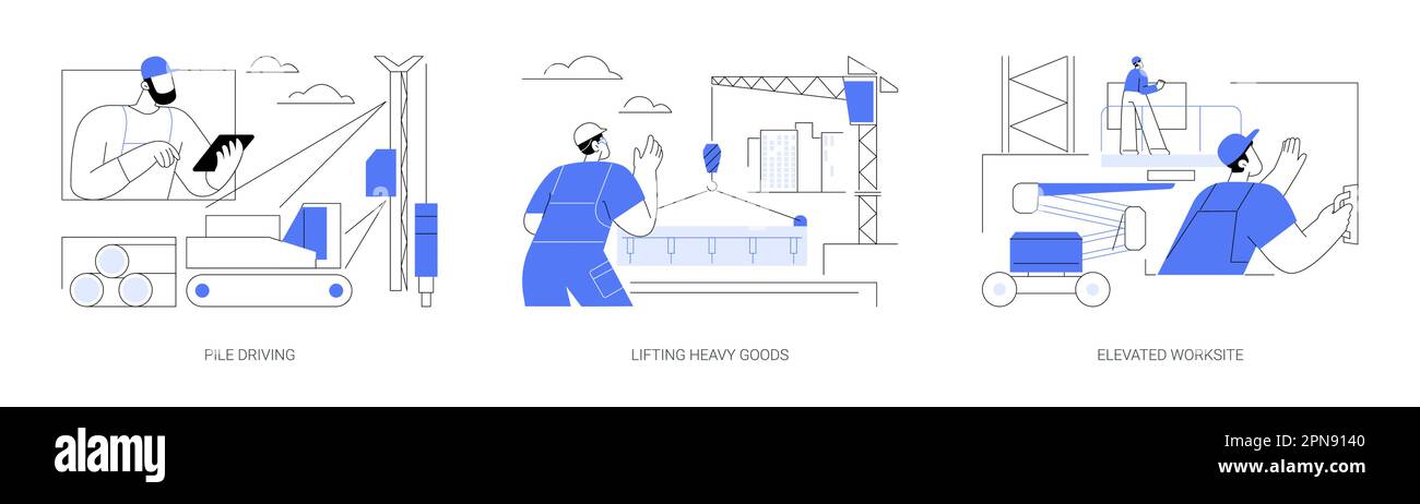 Construction site equipment abstract concept vector illustrations Stock ...